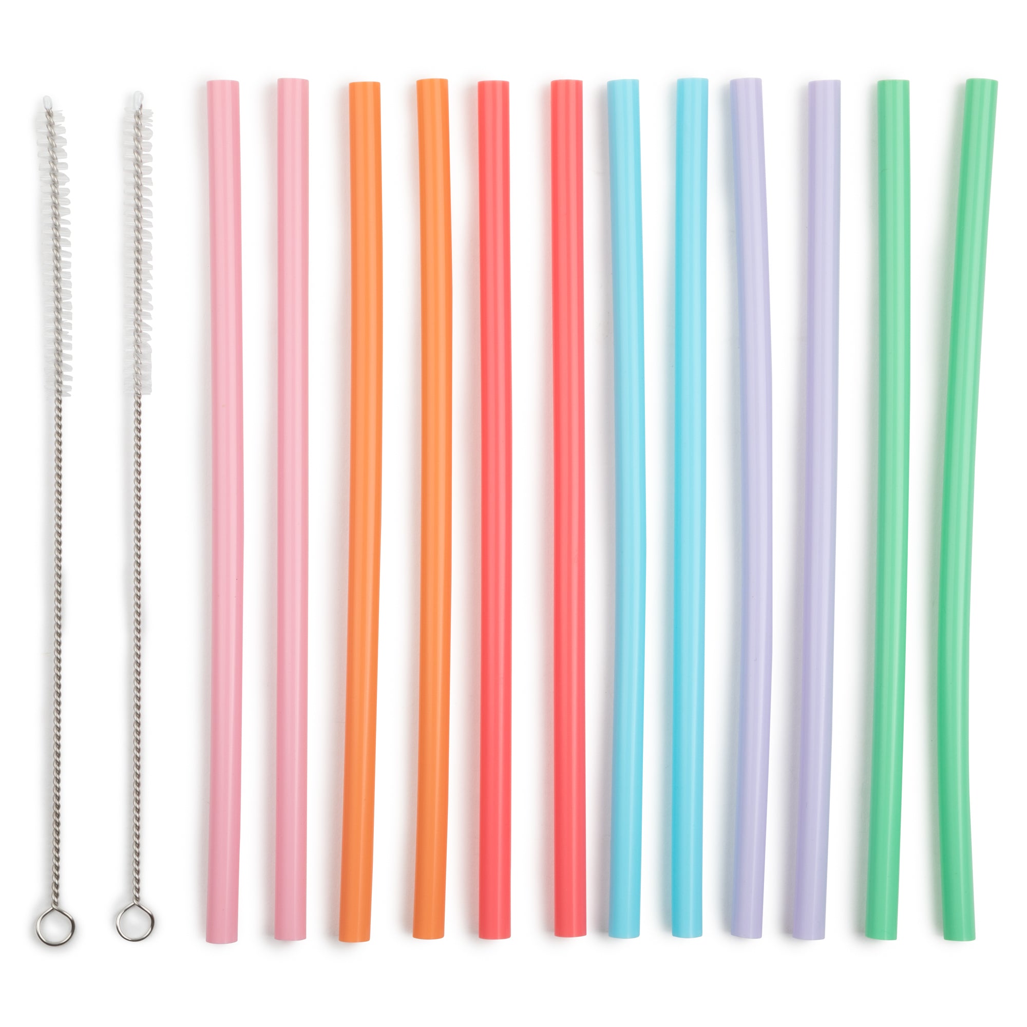 14-Piece Silicone Straw & Straw Cleaner Set